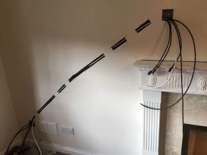 custom pre-wiring typical tv wallmount cable conceal | Custom Install