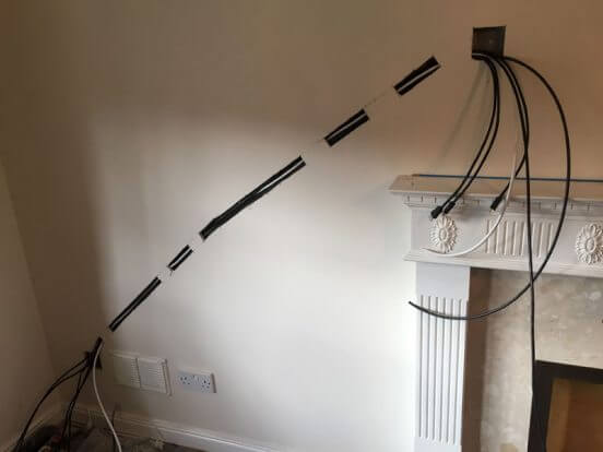 custom pre-wiring typical tv wallmount cable conceal | Custom Install